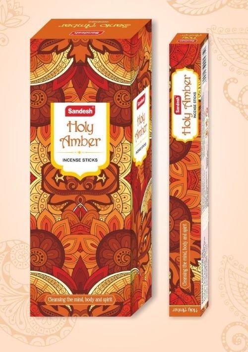 Sandesh Holy Amber 20 Sticks x 6 Packs | Case Packing : 50 Boxes ...